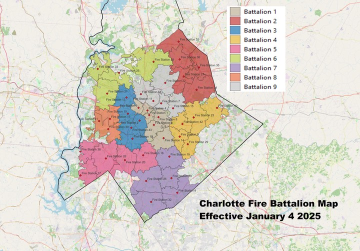 Battalion Map & Chart | Charlotte F.D. Trucks